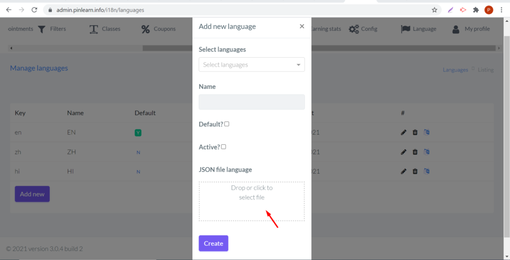 Is there any option to add /create languages directly through file upload rather than manual ...