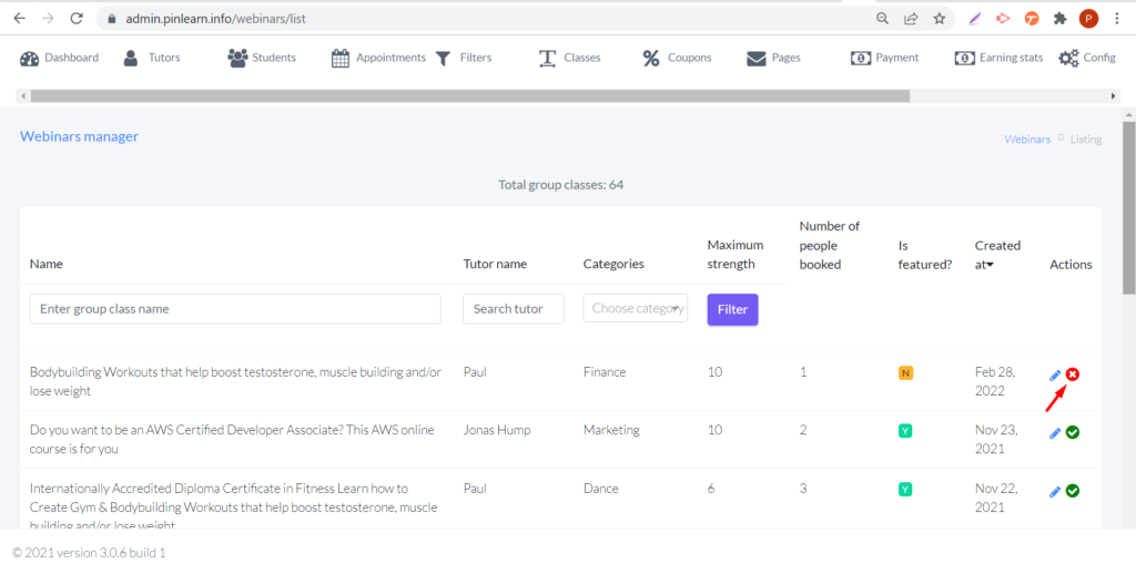 Can the admin delete the group class from the backend? – Pinlearn Knowledge base