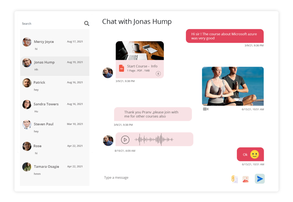 Multi Media Attachments in Chat – Pinlearn Knowledge base